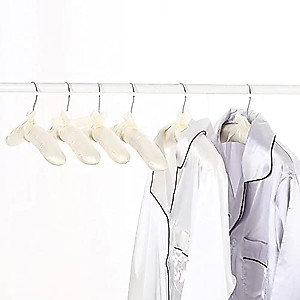 Buthneil 12 Pack Padded Hangers, Blouse Hangers Satin Padded Hangers for Women Clothes, Sweaters, Dresses, Clothing, Weddings, Ivory