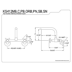 Kingston Brass KS412ORB Concord Kitchen Faucet, 6-11/16" in Spout Reach, Oil Rubbed Bronze