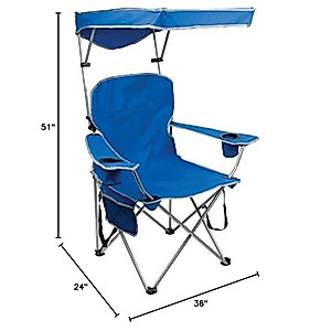 Quik Shade Full Size Shade Folding Chair, Royal Blue, 2'L x 3'W x 4.3'H (160048DS)