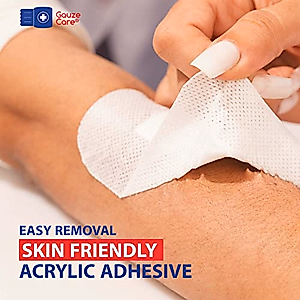 GauzeCare Island Dressing 6x6 (inch) 25 Pcs| Individually Packed Sterile Bordered dressing | 4x4 Non-Stick Pad in Center with Acrylic Adhesive Borders| Water-Resistant Adhesive Pads for Wound Care