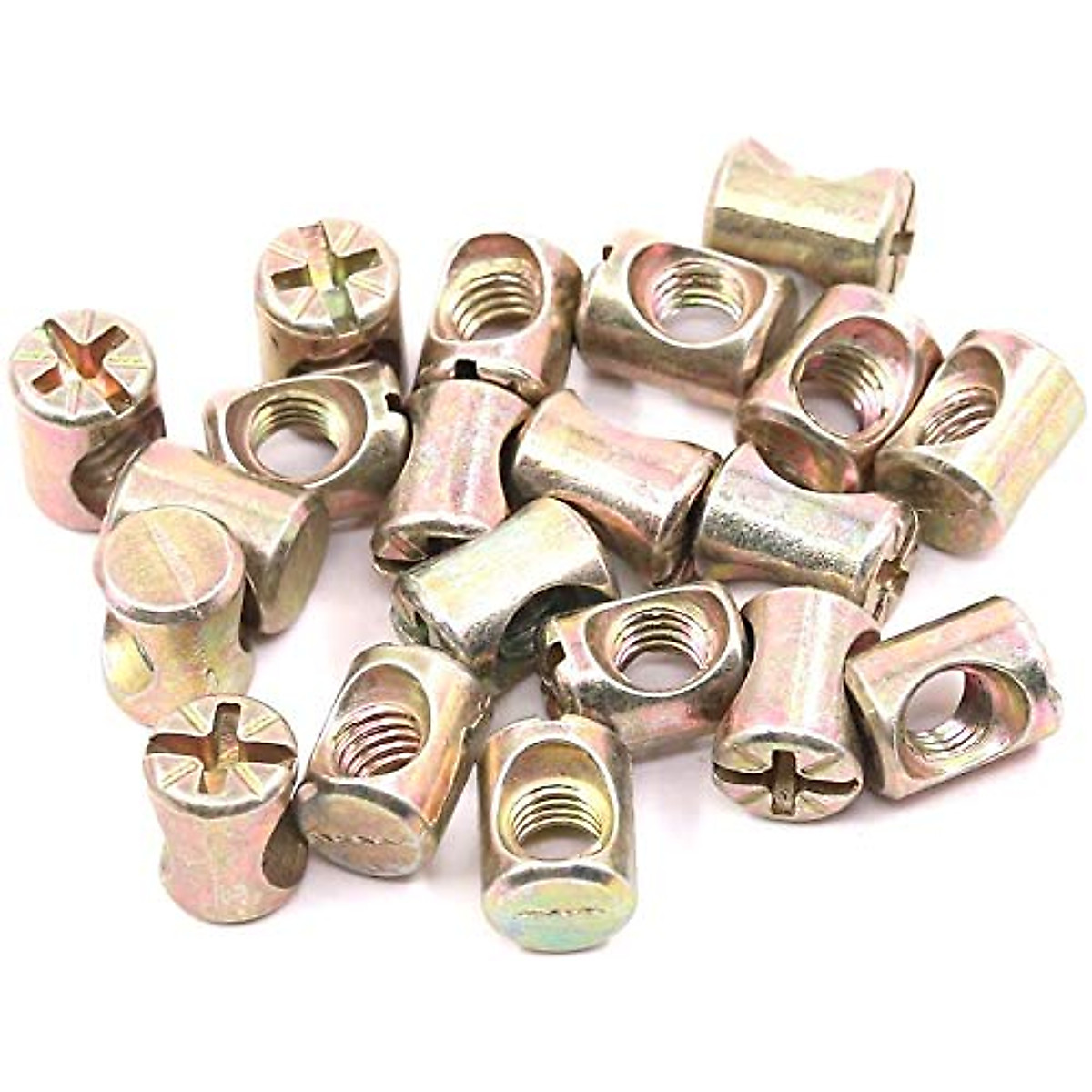 SpeedDa M6x110mm Thread Hex Key Drive Socket Furniture Bolt w Barrel Nut Bolt Nuts Assortment Kit for Furniture Cots Beds Crib and Chairs(Pack of 16)