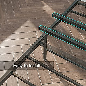 LIKIMIO California King Bed Frames, Easy Assembly, Noise-Free, No Box Spring Needed, Heavy Strong Metal Support Frames, Cal King/Vintage Brown