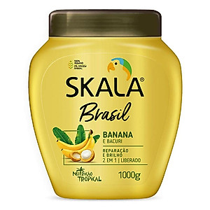 SKALA - Brasil - Creme de Tratamento 2 em 1 Banana e Bacuri 1 Kg - (Banana and Bacuri 2 in 1 Treatment Cream Net 35.27 Oz)