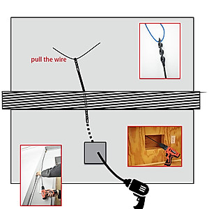 HANSHAN Flexible Installer Drill Bit Fish Bit for Pulling Wire Through Tight Spaces with Minimal Damage 3/4-Inch by 54-Inch