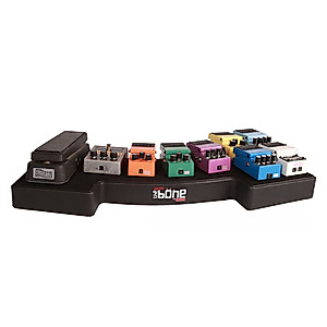 Gator Cases Mega Bone Molded Polyethylene Curved Guitar Pedal Board with Padded Lightweight Carry Bag; USA Made, 28" x 11" x 2.5" (G-MEGA BONE)