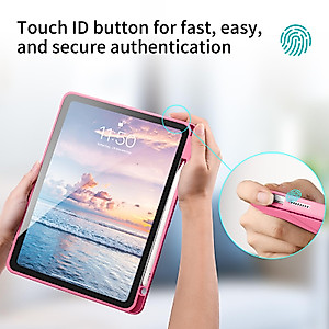 LovRug iPad Air Case (M2) 2024, 11 Inch with Pencil Holder, Soft TPU Back Smart Protective Cover (Watermelon Red)