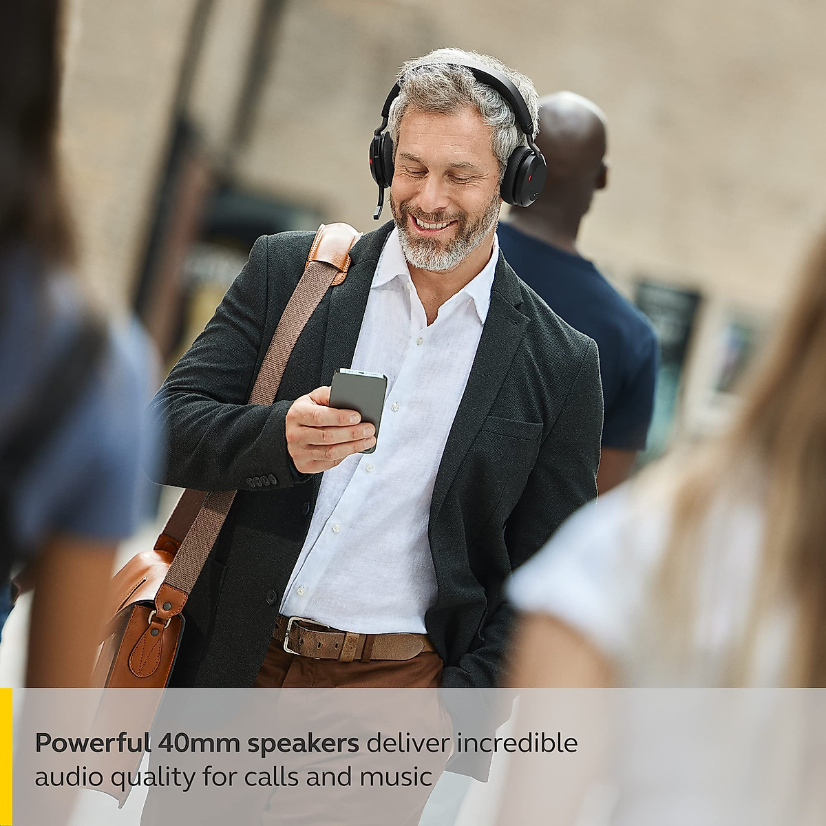 Jabra Evolve2 75 PC Wireless Headset with Charging Stand and 8-Mic Technology - Dual Foam Stereo Headphones with Advanced Active Noise Cancelling, USB-C Bluetooth Adapter and UC Compatibility - Black