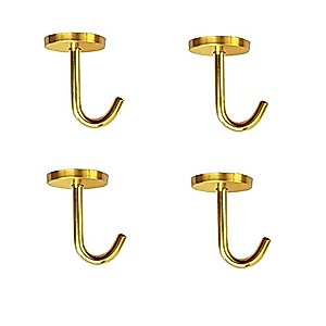 FYTRONDY Golden Edition Stainless Steel Screws Mount Ceiling Hooks, Coat Hanger (2 INCH, 4 Pack)