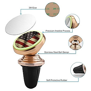 American Flag Magnetic Phone Holder for Car Air Vent Holder Clip Compatible with All Smartphones & Tablets