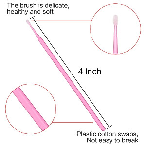 Akstore 600 PCS Disposable Micro Applicators Brush Eyelash Extension Individual Applicators Mascara Brush for Make up and Clean and Compatible and Personal Care (Pink)
