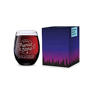 GSM Brands Stemless Wine Glass for Best Friend - Made of Unbreakable Tritan Plastic and Dishwasher Safe - 16 ounces