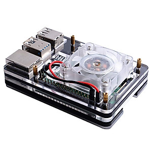 GeeekPi 2pcs Quiet Pi Cooling Fan 40x40x10mm, 4010 Fan DC 5V 3.3V Brushless CPU Cooler Radiator for Raspberry Pi 4 Model B, 3B+/3B/2B (Blue)