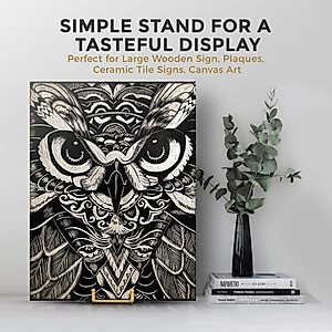 TR-LIFE 10 Inch Large Plate Stands/Holder for Display - Metal Picture Frame Holder Stand + Small Easels for Decorative Plate, Platter, Book, Plaques, Photo, Tabletop Art (Gold 2 Pack)