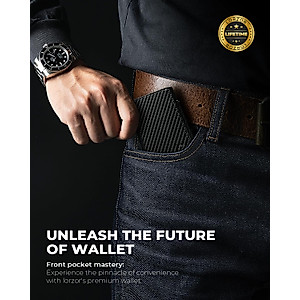 AirTag Wallet for Men, Finest Full Grain Genuine Leather, Mens Wallet with AirTag Holder, Apple Air Tag Minimalist Front Pocket Trifold Wallet, RFID Blocking, Pop Up Smart Wallet with Card Holder