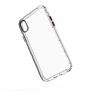 Zizo Surge Series for iPhone XR Case - Sleek Clear Case Customizable Buttons - Clear