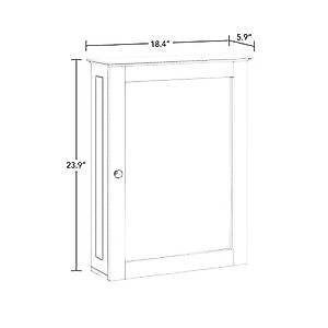 RiverRidge Ashland Wall-Mounted Medicine Cabinet Mirror with Adjustable Shelves - White Bathroom Mirror with Storage
