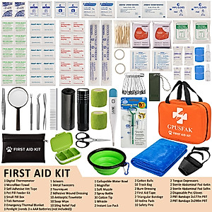 GPUSFAK Pet First Aid Kit for Dogs and Cats - Pet Emergency Kit for Traveling Home