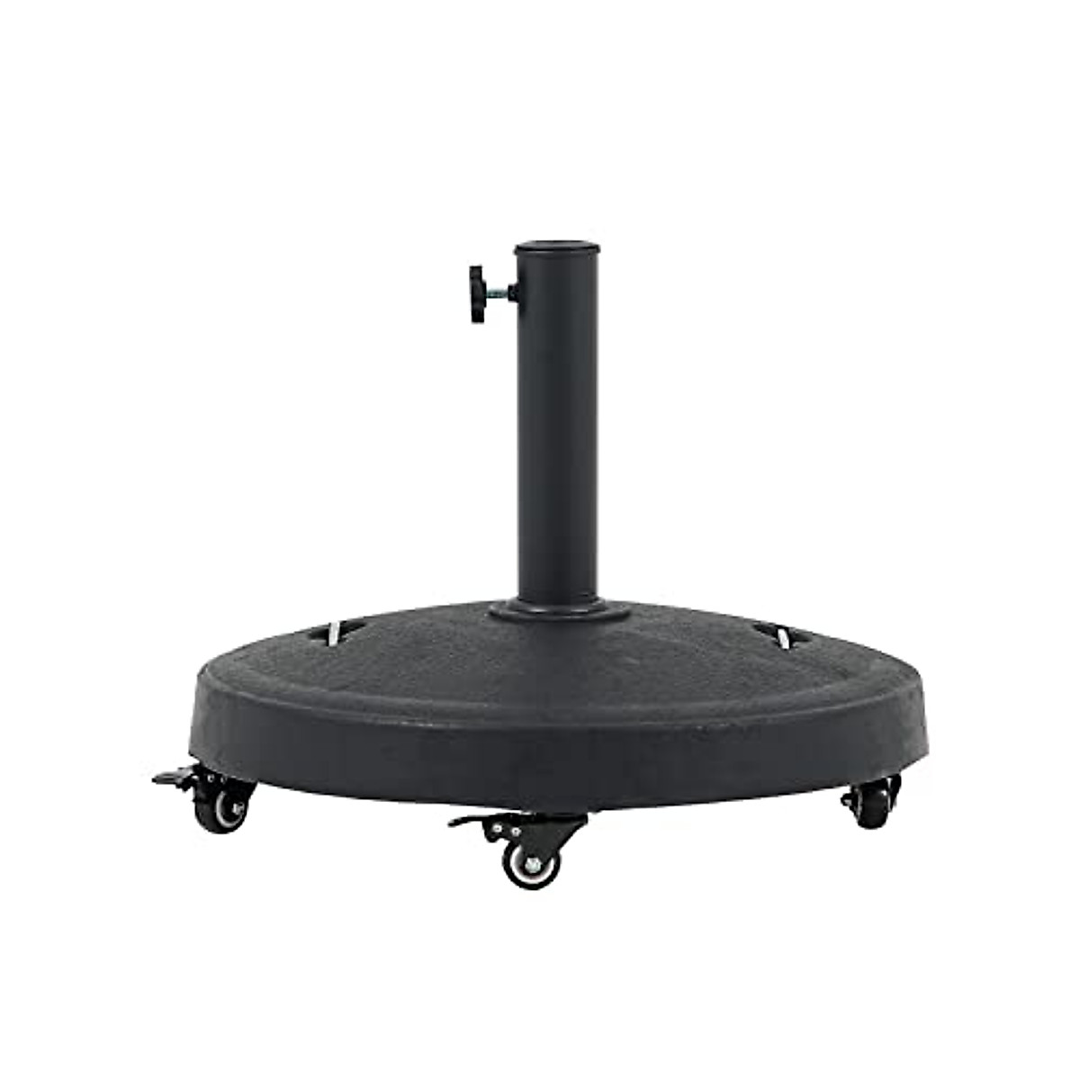Verano Garden Patio Umbrella Base 52lbs, Heavy Duty Umbrella Stand with Wheels for Outdoor 1.5''~1.89'' Market Umbrella, Weighted Base for Patio Deck Porch Poolside (Black with Handle)