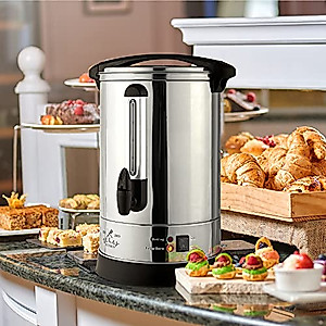 Zulay Premium 100 Cup Commercial Coffee Urn - Stainless Steel Large Coffee Dispenser For Quick Brewing - Automatic Hot Water Dispenser - Ideal for Large Crowds - Coffee Dispenser For Any Occasion
