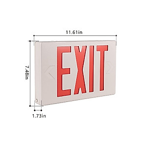 Gruenlich LED EXIT Sign, Emergency Light with Double Face and Back Up Batteries- US Standard Red Letter EXIT, UL 924 Qualified, 120-277 Voltage, 4-Pack