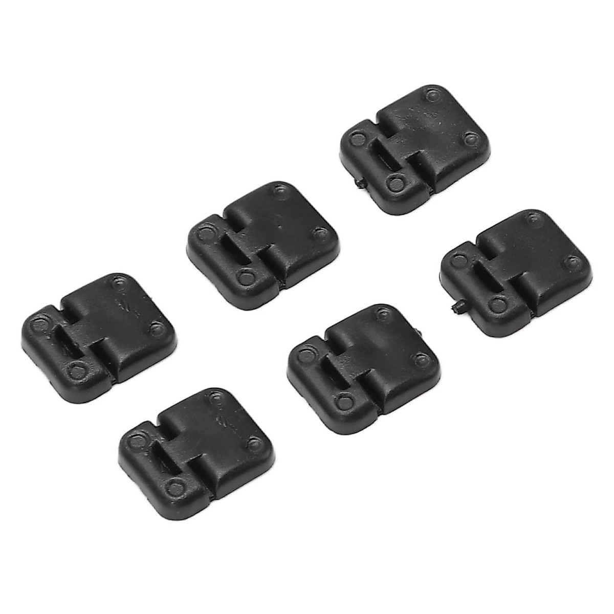 Dilwe RC Door Hinge Handle, Plastic, Car Door Hinge Handles Kit for T4 1/10 RC Vehicle Upgrade Parts, 6 Pcs/Set, Black