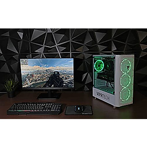 ViprTech Avalanche Gaming PC - AMD Ryzen 5 (12-LCore), AMD RX 580 8GB, 16GB DDR4 3200, 512GB NVMe SSD, 700w PSU, VR-Ready, RGB, WiFi, Prebuilt Computer Desktop Tower White