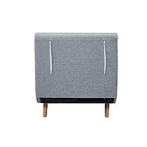 GIA Tri-Fold Light Gray Single Seat Convertible Futon with wooden effect leg/Sofa Bed with Romevoable pillow, Extra Thickness,Flexible position change and Space-Saving.