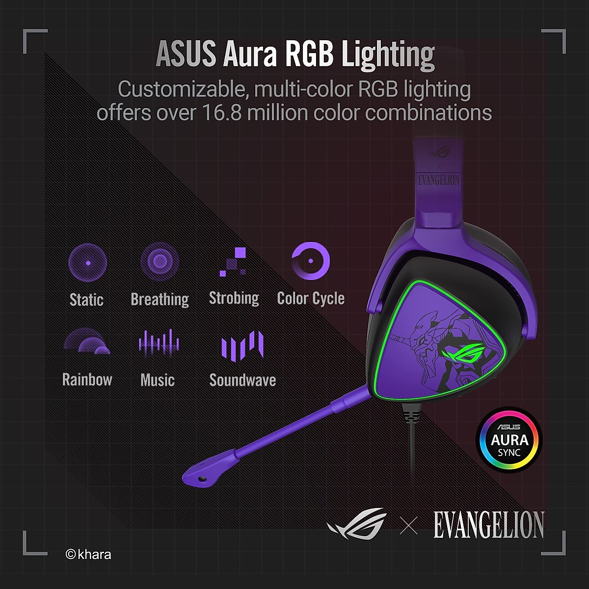ASUS ROG Delta S EVA Edition Gaming Headset, AI Noise-Canceling Mic, Hi-Res ESS 9281 Quad DAC,RGB Lighting, Lightweight, MQA Tech, USB-C Headset, for PC, Mac, PS4, PS5, Switch and Mobile Devices