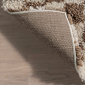 nuLOOM Adelaide Checkered 5x8 Shag Area Rug for Living Room Bedroom Dining Room Nursery, Beige/Brown