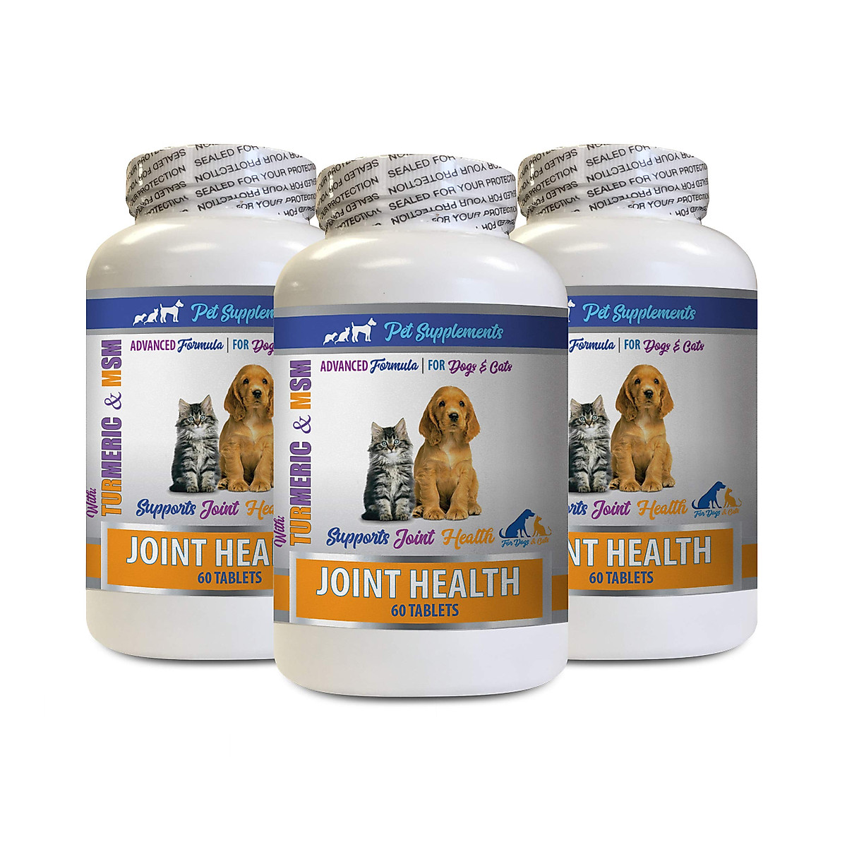 Dog Joint Care Supplement - PET Joint Health - Dogs and Cats - Turmeric and MSM - Increase Mobility - Decrease Inflammation - Premium - Dog glucosamine and chondroitin Bulk - 3 Bottles (180 Tablets)