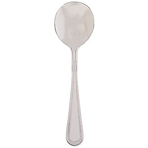 Winco 12-Piece Dots Bouillon Spoon Set, 18-0 Stainless Steel,Silver