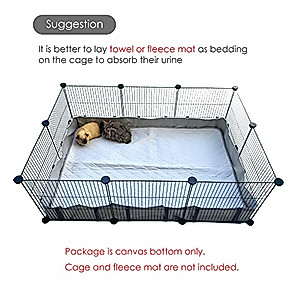 DOZZOPET Guinea Pig Cage Canvas Bottom for C & C Grids Habitat, Waterproof and Washable Liner Base for Rabbits,Chinchillas,Ferrets and Other Small Animals Pet (Upgrade-27 x 56")