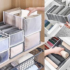Wardrobe Clothes Organizer,Washable Clothes Organizer for Folded Clothes, Mesh Clothes Storage Organizer for Leggings, Skirts, T-shirts, Jeans, Scarves(9 grids for T-shirt)