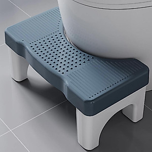 Toilet Stool Poop Stool Adult, Sturdy Plastic Toilet Step Stool for Adults, Portable Toilet Poop Foot Stool for Bathroom, Potty Stool Squat for Kids Seniors, Easy to Wash - US Patented