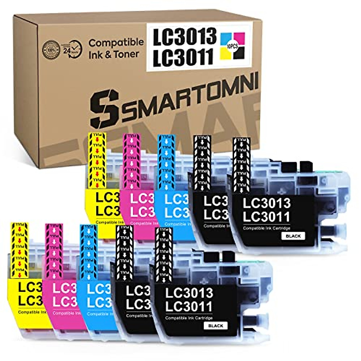 S SMARTOMNI LC3013 LC3011 Compatible Ink Cartridge Replacement for Brother LC 3013 LC 3011 Ink Cartridge Color 10-Pack (4K2C2M2Y) Set for Brother MFC-J491DW MFC-J 497DW MFC-J 690DW MFC-J895DW Printer