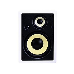 Monoprice 3-Way Fiber In-Wall Speakers - 8 Inch (Pair) With Removable And Paintable Grille - Caliber Series
