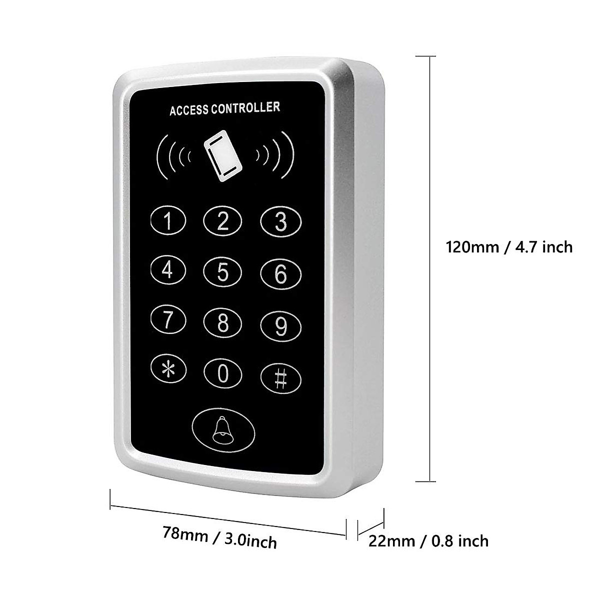 AMOCAM Door Access Control System, Stand-Alone Password Keypad + 5PCS Key Fobs Keychains for Entry Home Security Access Controller