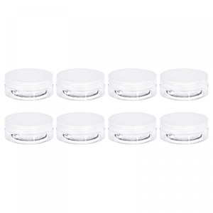 uxcell Round Plastic Jars with Transparent Screw Top Lid, 2oz/ 50ml Wide-mouth Clear Empty Containers for Storage, Organizing, 8Pcs
