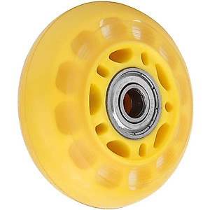 Roller Skate Wheel Accessories Luggage Replacement Wheel Yellow PU with 608ZZ Bearing Luggage Cart Skates Accessories 64x24x8mm