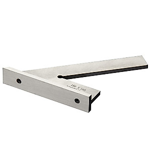 Boomgood 45 Degree Miter Square Machinist Engineer Square with Base DIN 875/2 Angle Ruler Hardened Steel 6x4 Inch, Silver