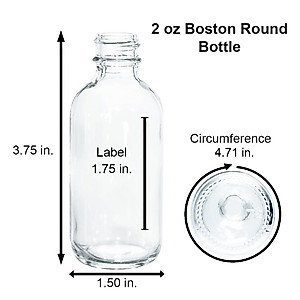 (Pack of 80) 2 oz. Clear Boston Round with Black Treatment Pump