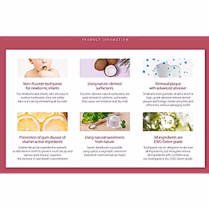 Mongdies Baby Raspberry Toothpaste Helps Remove Plaque and Includes Vitamin B6 to Prevent Gum Disease Fluoride Free (5pcs)