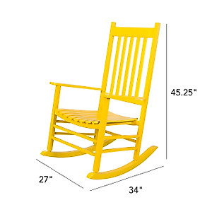 Shine Company Vermont Rocking Chairs, Outdoor Front Porch Rocker Set of 2, Lemon