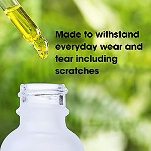 Focus Nutrition 24 Pack Clear Frosted Boston Round Essential Oils Aromatherapy Glass Bottles Jar With Black Bamboo Eye dropper cap, 1oz