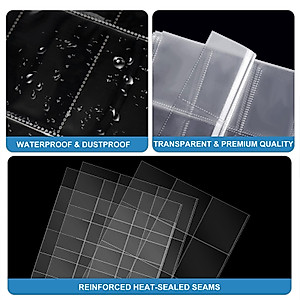 ABLY 120 Pages Double-Sided Trading Card Pages Sleeves 9-Pocket Clear Plastic Game Card Protectors for Skylanders, Pokemon, Baseball Cards and More, Fit 3 Ring Binder