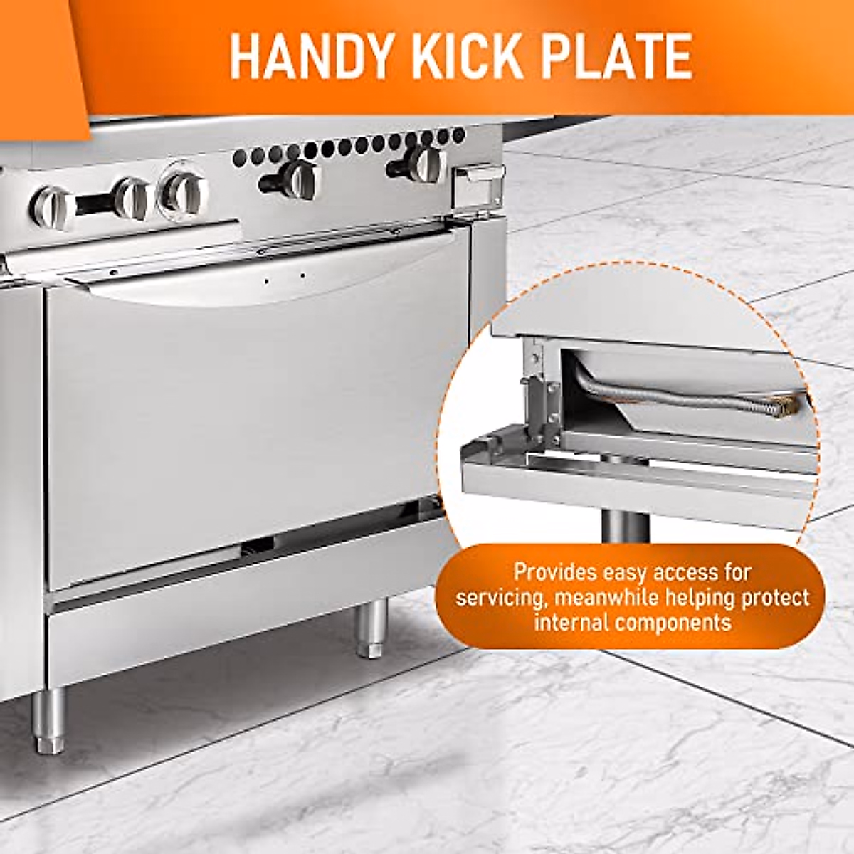 HOCCOT 36” Gas Range Stove with 2 Burners and 24” Griddle Cooktop, Freestanding Commercial Natural Gas Restaurant Range Stainless Steel w/Standard Oven & Cast Iron Grate, 135,000 BTU Total