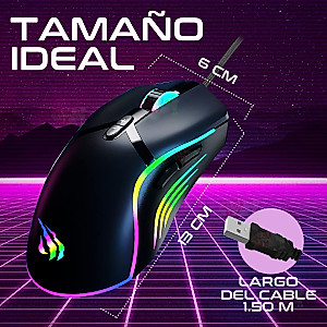 Slim Company Mouse Gamer USB Wired 7 Buttons 6400dpi Havit Ms1026 RGB