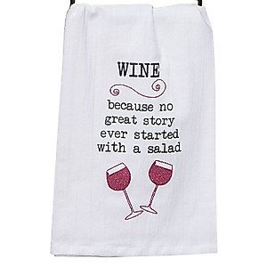 Kay Dee Designs Wine Story Krinkle Flour Sack Towel with Glitter Dye