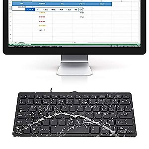 ciciglow Mini Wired Keyboard, 78 Keys Keypad, Portable Ultra Thin Mechanical Gaming Keyboard, Mini USB Wired Office Keyboard for Computer Laptop