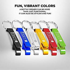 Keychain Bottle Opener - bartender bottle opener - Best Aluminum Bottle/Can Opener - Compact, Versatile & Durable - Vibrant Colors - Premium Keyring Bottle Opener - Ergonomic Design Silver